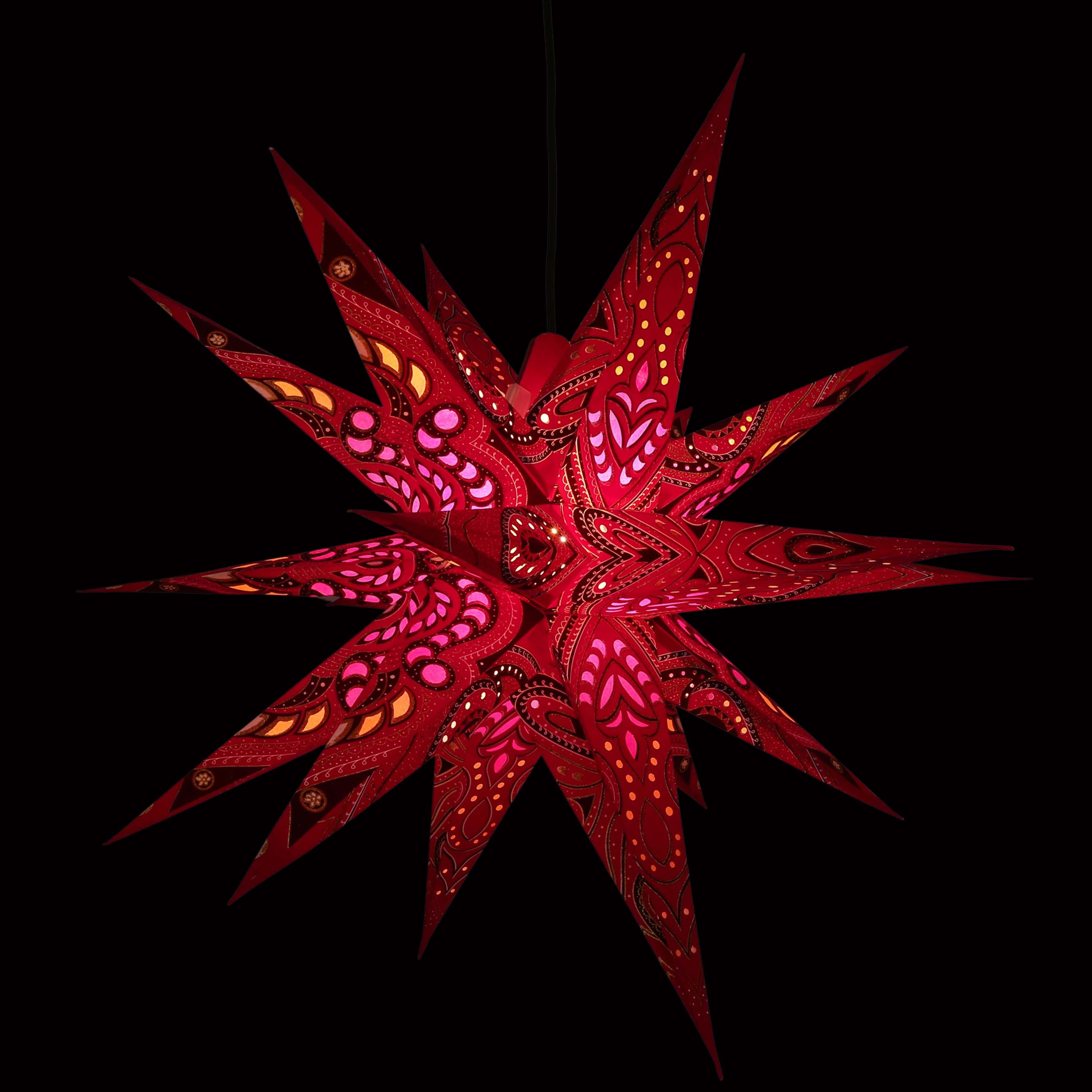 Pagodashop - GANESHA MULTI ret/ goldglitter - Foldable glowing star ...