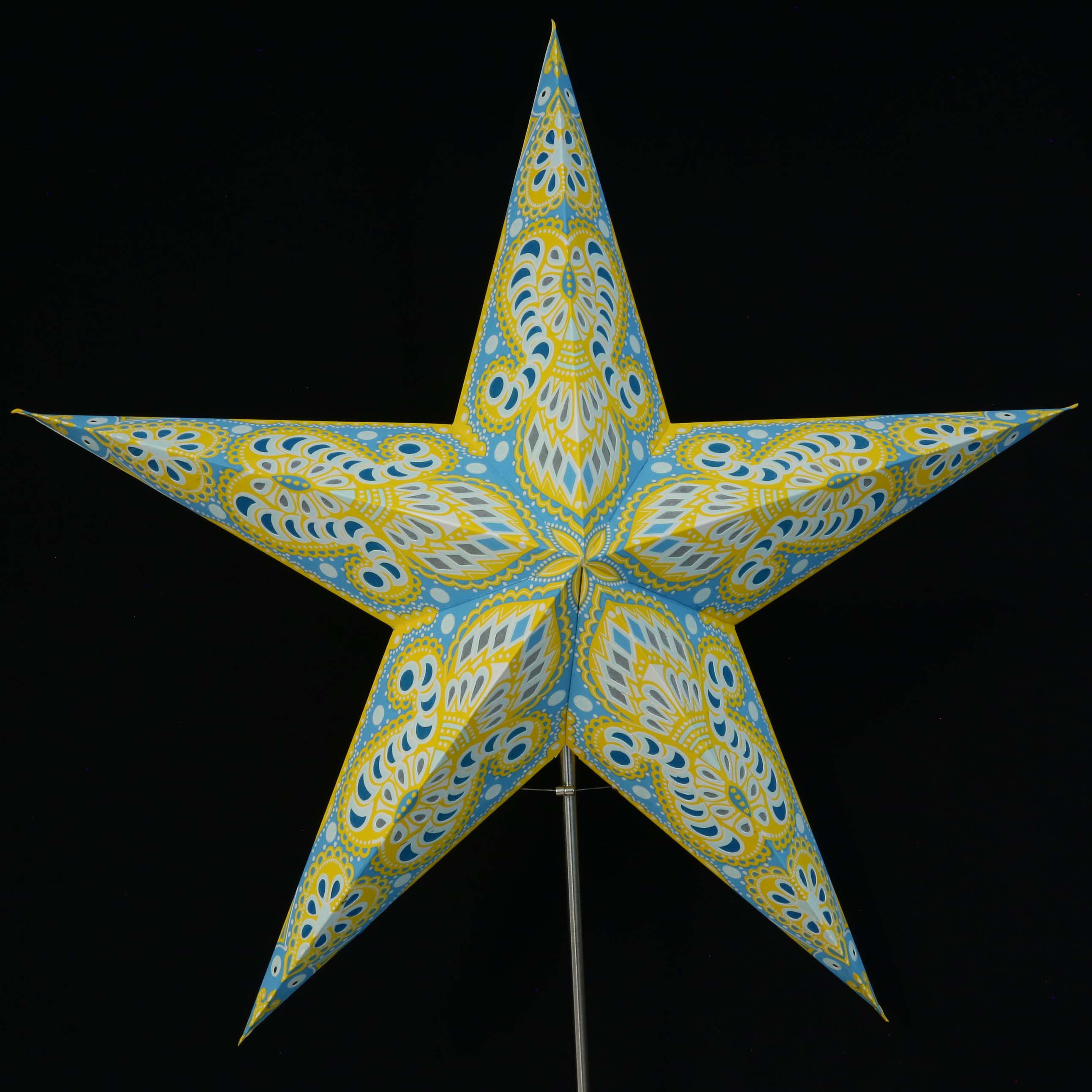 Pagodashop - Ganesha Turquise/yellow - Foldable glowing star, paper ...
