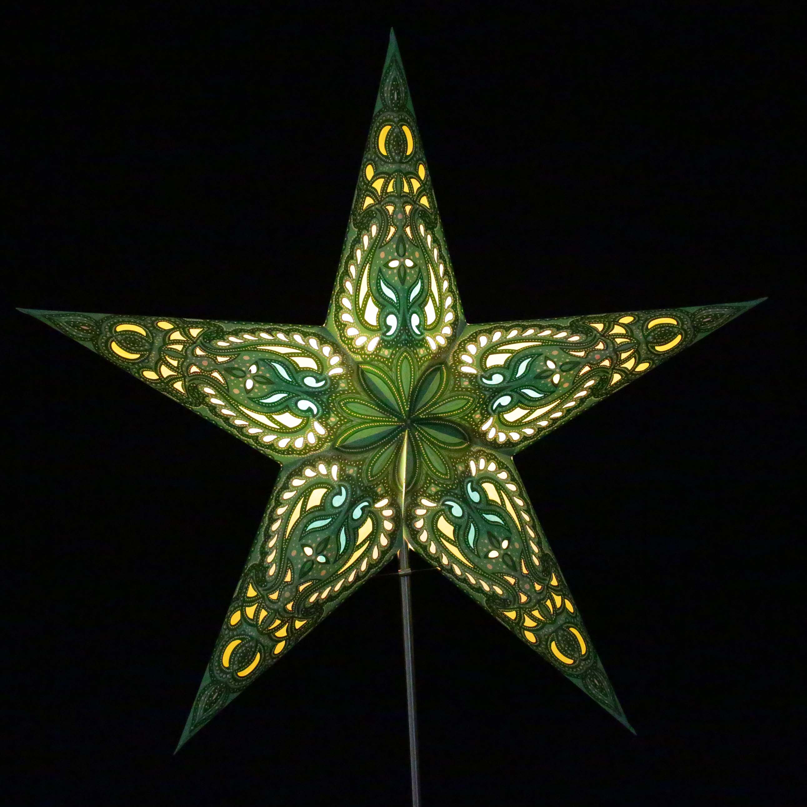 Pagodashop - Aldebaran green - Foldable glowing star, paper poinsettia ...
