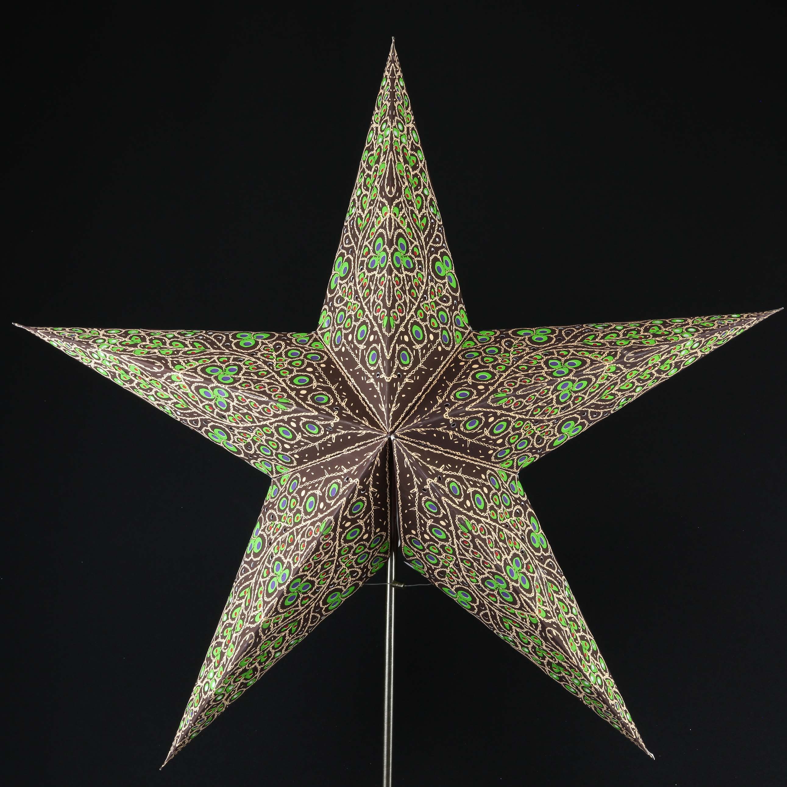 Pagodashop - Peacock brown - Foldable glowing star, paper poinsettia ...