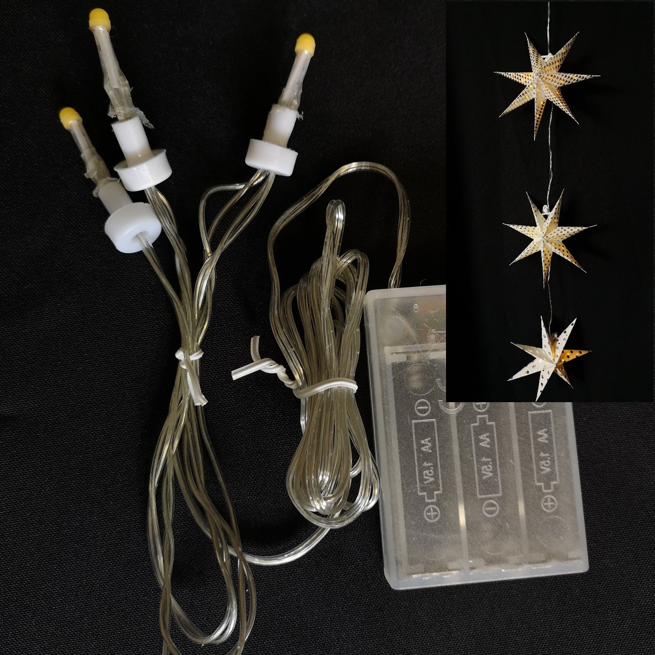 Pagodashop - Lighting set with 3 LEDs for 3 Paper mini stars